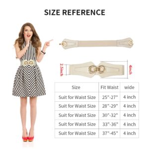 gingokuo Wide Elastic Waist Belts for Women Fashion Cinch Belts for Dresses Jeans Jumpsuit Beige M