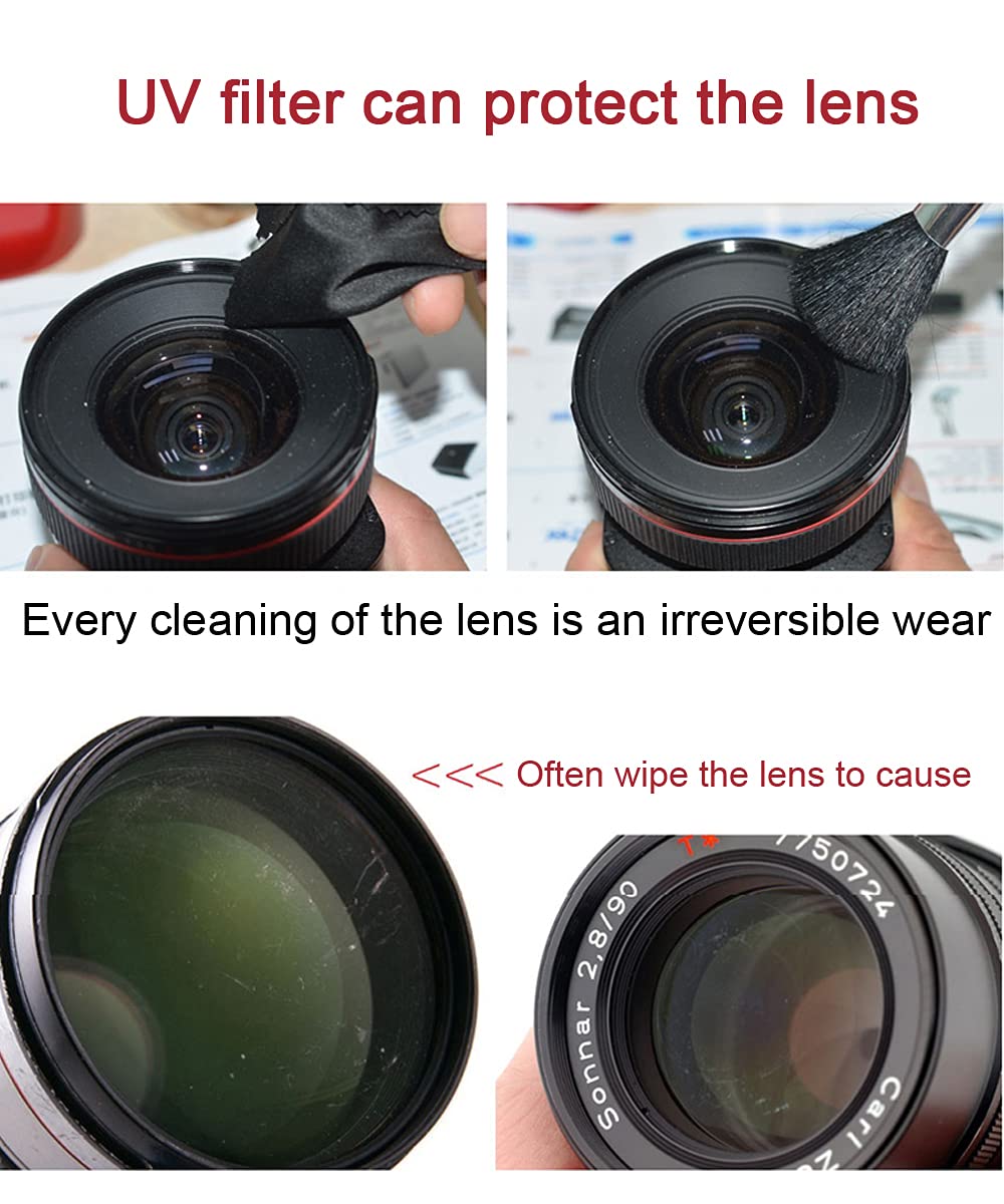 49mm Multi-Coated UV Protective Filter & 49mm Lens Cap Compatible for Canon M50II M100 M6 with EF-M 15-45mm Lens.(1+1 Pack)