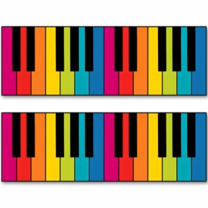 fun express floor piano sticker decal, almost 3 feet long - removes easily - party and studio vbs decor - vbs vacation bible school supplies/decor - 2 pieces