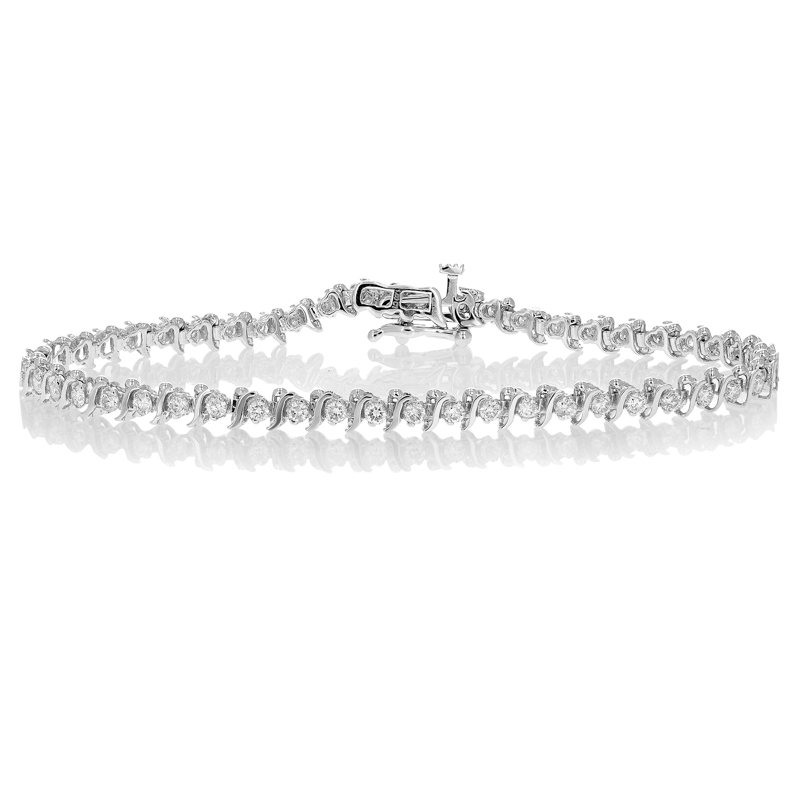 Vir Jewels 1.50 cttw Certified SI2-I1 IGI Diamond Bracelet 10K White Gold S-Link 7 Inch