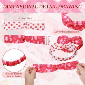 Jutom 12 Pieces Valentine's Day Headbands for Women Elastic St. Patrick's Day Non Slip Hair Accessories Bulk(Romantic Pattern)