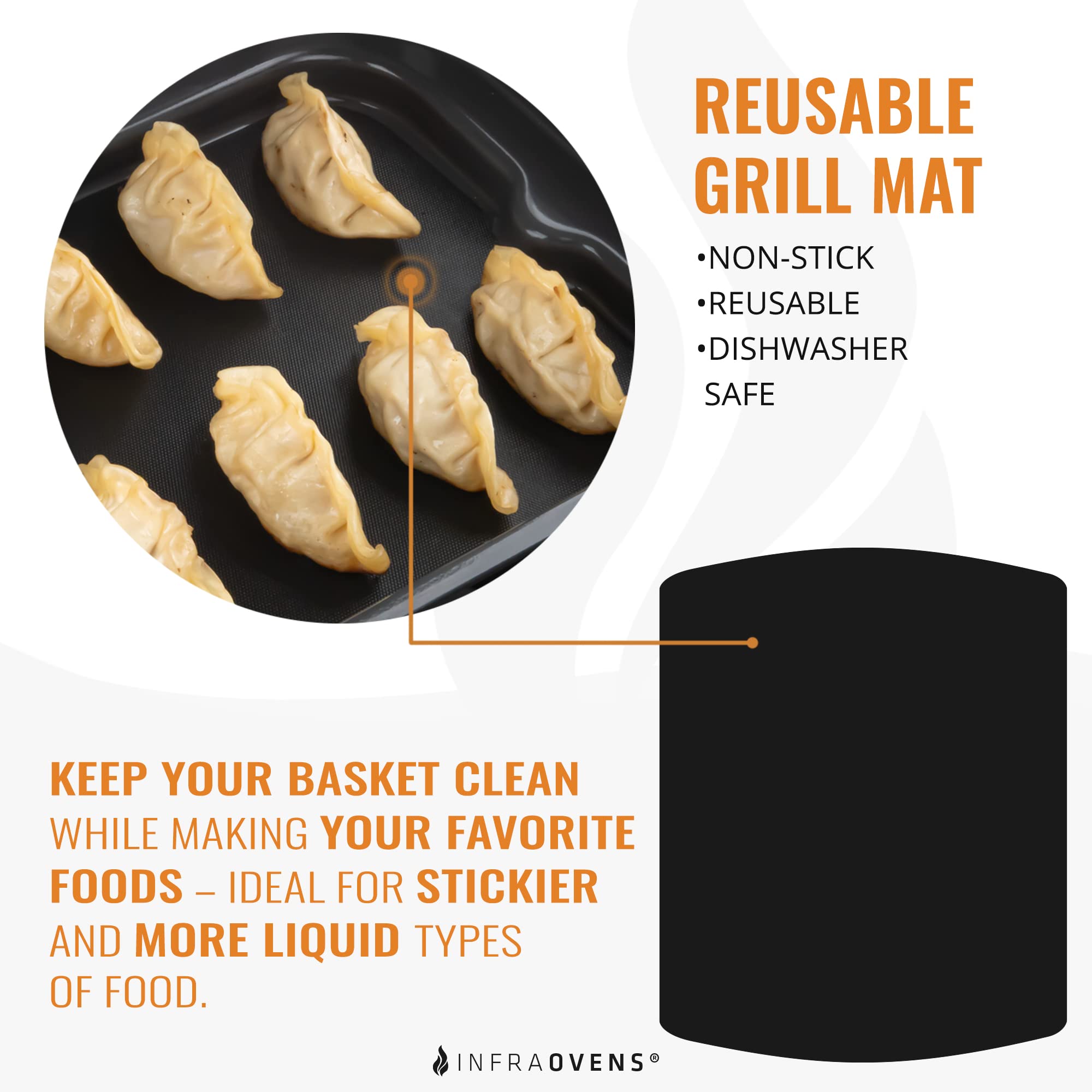 Air Fryer Reusable Liner Accessories for Ninja Foodi Grill 5-in-1 AG301, 4qt Ninja Foodi Accessories, Heat Resistant Liners, Food Safe, Easy Clean Silicone Mat by INFRAOVENS