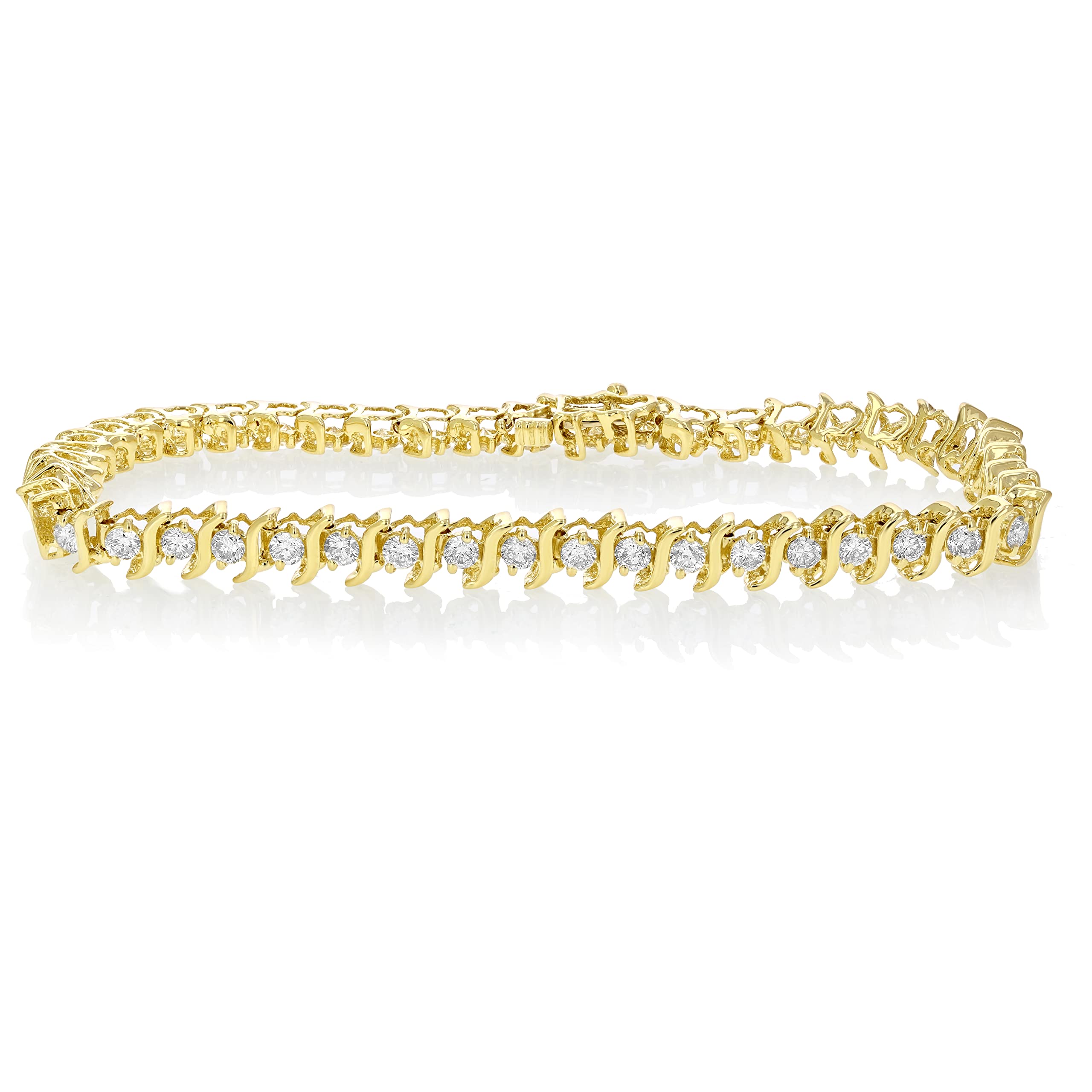 Vir Jewels 1.50 cttw SI2-I1 IGI Certified Diamond Bracelet 10K Yellow Gold S-Link 7 Inch