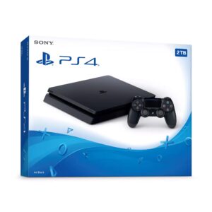 ps 4 slim seyted upgraded 2tb console with wireless controller, jet black