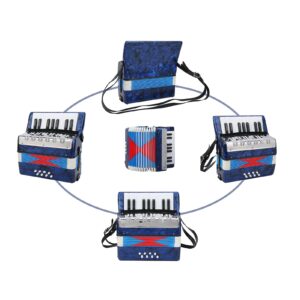 Kids Accordion Entry Level Piano Accordion 17 Key 8 Bass Beginner Accordion with Adjustable Shoulder Strap Piano Accordion Instruments for Childrens and Beginners