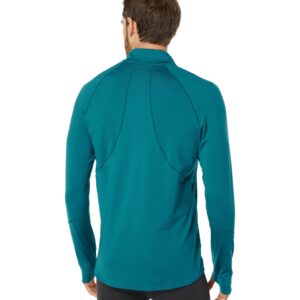 Hot Chillys Men's Micro Elite Chamois Zone Zip-T Midweight Body Fit Base Layer - Cross Country Blue, Large