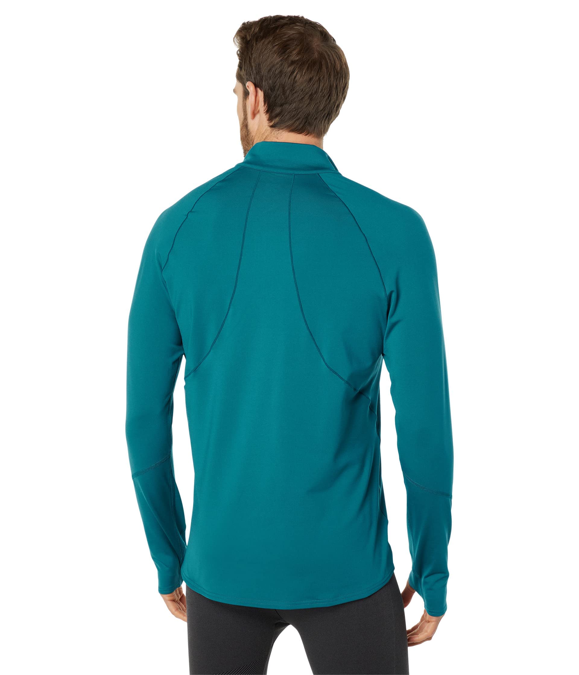 Hot Chillys Men's Micro Elite Chamois Zone Zip-T Midweight Body Fit Base Layer - Cross Country Blue, Large