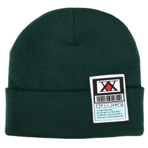 hunter x hunter ribbed knitted green beanie hat