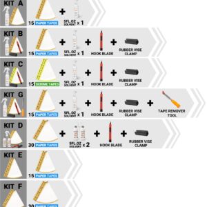 SAPLIZE Golf Grip Tape 2" x 10" Solvent Activated Double Sided Adhesive Strips for Regripping Golf Clubs Wood Hybrid Iron Wedge Putter, 30 Strips