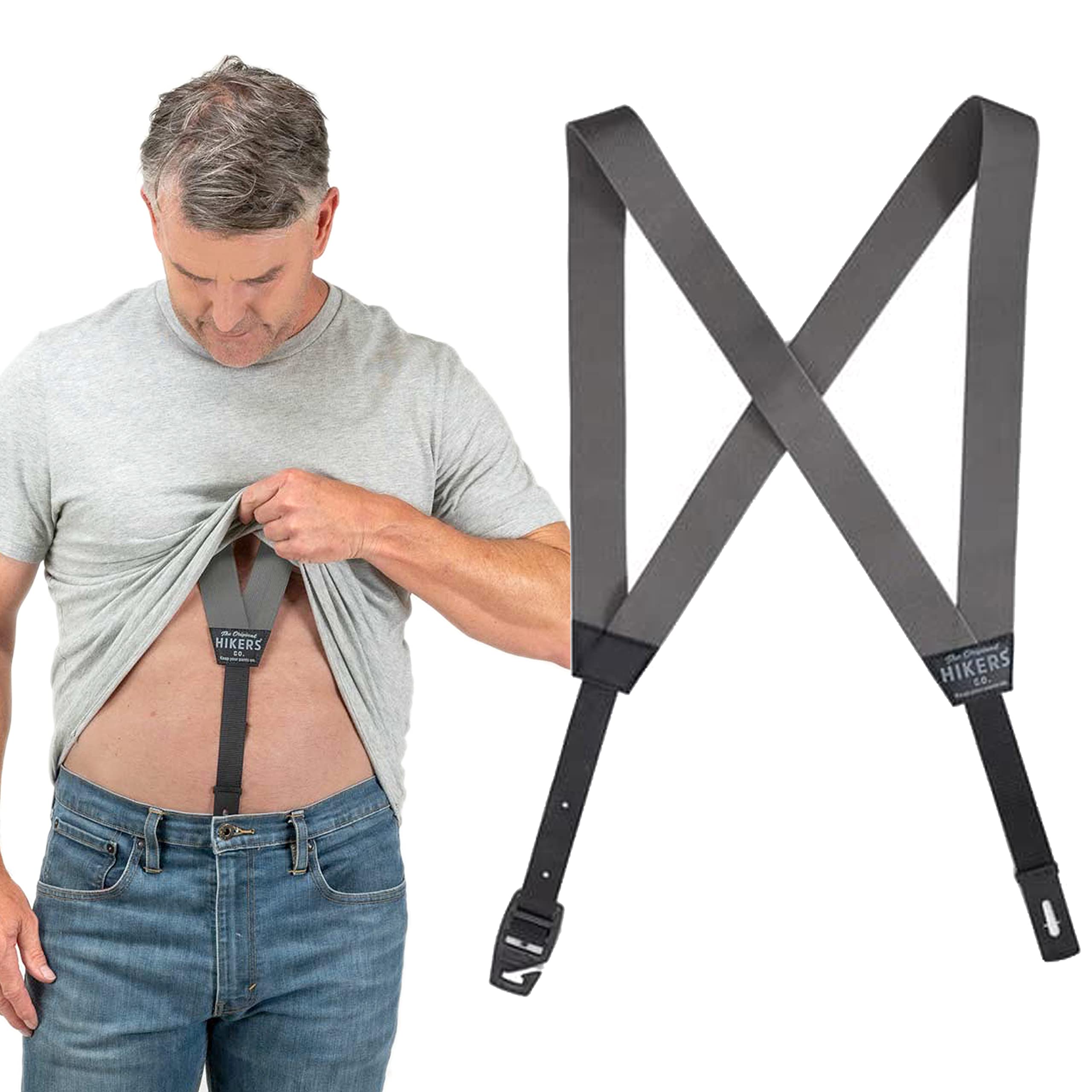 HIKERS - Original Hidden Suspenders for Men Under Clothes - Button Fly