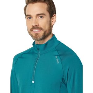 Hot Chillys Men's Micro Elite Chamois Zone Zip-T Midweight Body Fit Base Layer - Cross Country Blue, Large