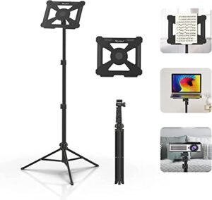 ulanzi projector tripod stand, vijim lt01 foldable laptop tripod music stand multifunctional dj racks 360° horizontally adjustment 23.6" to 59" for computer book music notes sound media dj equipment