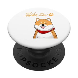 funny shiba inu uni dog red scarf paw cheeky japan cute popsockets swappable popgrip