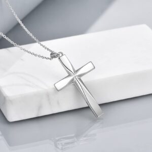 ONEFINITY Religious Cross Pendant Necklace 925 Sterling Silver Origami Cross Pendant Gifts for Women Mother's Day Jewelry Gifts for Mom