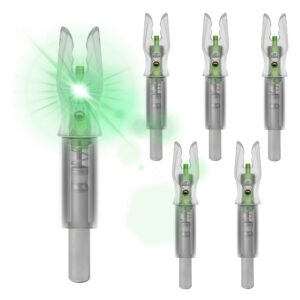 hosolee 6pcs lighted nocks with .244”/6.20mm inside diameter bowstring activated for archery arrows shaft