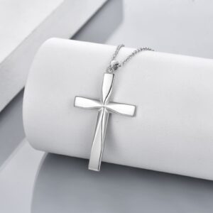 ONEFINITY Religious Cross Pendant Necklace 925 Sterling Silver Origami Cross Pendant Gifts for Women Mother's Day Jewelry Gifts for Mom