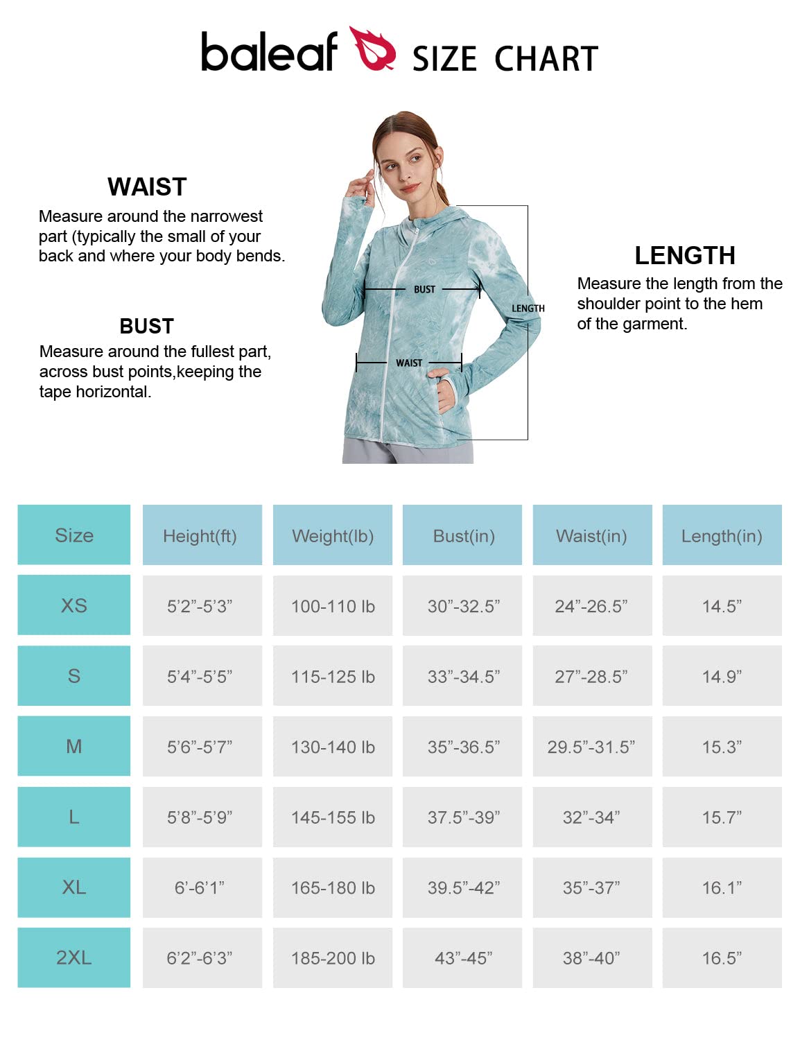 BALEAF Women's Full Zip Quick Dry Lightweight Hooded Shirts Sun Block Long Sleeve Thumb Holes Cooling Jackets Beach Shirts with Zip Pockets Dye Blue M