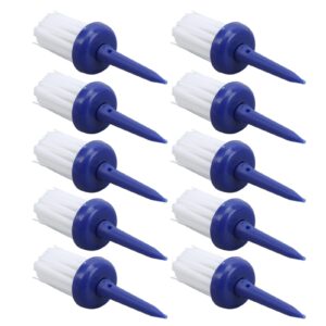 spyminnpoo brush golf tees type plastic, 10pcs golf tees brush type low more distance consistent height plastic tees for golf driver training(blue and white hair) leisure sports