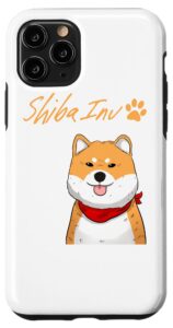 iphone 11 pro funny shiba inu uni dog red scarf paw cheeky japan cute case