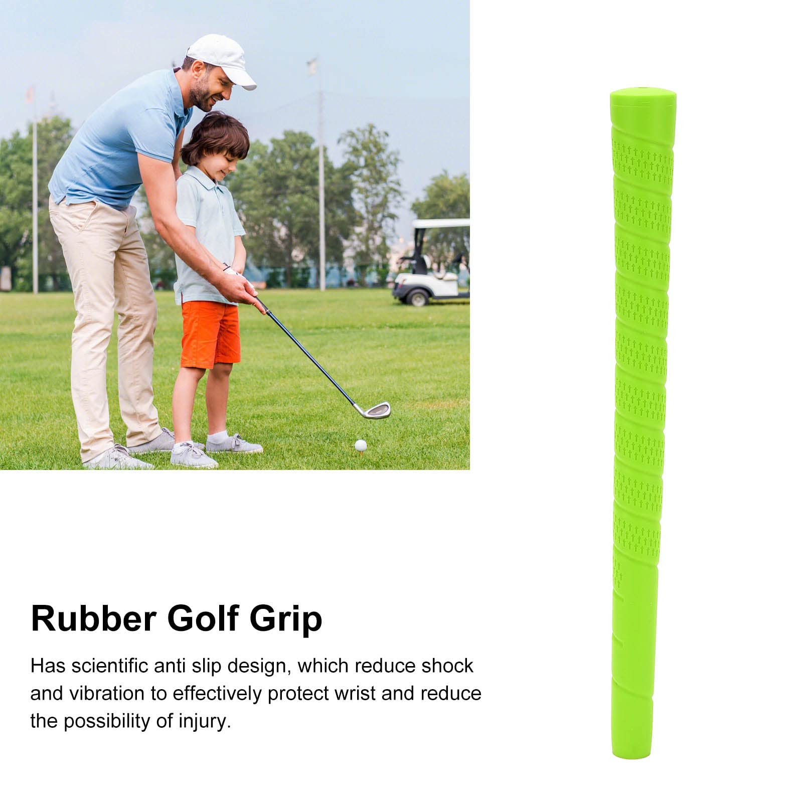 Grip Anti Slip Rubber Putter Grip Breathable for Children Beginner Training(green)