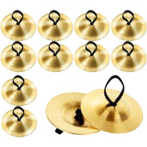 cyeah 12 pieces finger cymbals finger symbols instrument, zills finger cymbals for belly dance, gold dance hand symbols instrument for dancer ball party