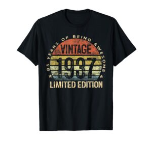 85 year old gifts vintage 1937 limited edition 85th birthday t-shirt