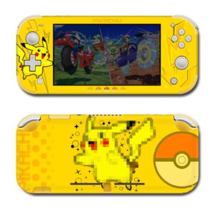 tikodirect switch lite skin sticker compatible with nintendo switch lite, pretty pattern full wrap skin protective film sticker, yellow