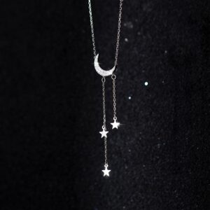 Long tiantian Star Necklace for Women Dainty Gold Necklace Gold Plated Star Choker Necklace Moon Star Jewelry Necklace Aesthetic Christmas Stocking Stuffers Birthday Jewelry