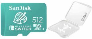 (1 pack) sandisk 512gb microsd nintendo switch micro sdxc memory card for switch & switch lite sdsqxao-512g bundle with (1) goram plastic case