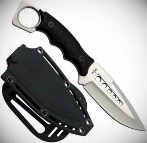 s.s. fixed knives 9in survival fixed blade hunting knife w/ kydex style sheath razor sharp full edge full tang blade silver