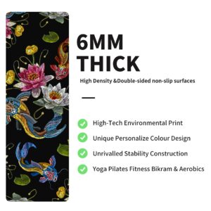 nuveti Yoga Mat Print Extra Thick TPE Non Slip Fitness Exercise Mat with Carrying Bag,72"x24" Extra Thick 6MM Exercise & Workout Mat for Yoga, Pilates Fitness and Floor Exercises