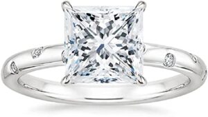 vinson princess cut 2 ct moissanite with platinum plated silver engagement ring for women (7)