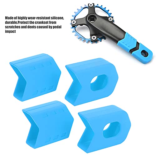 01 02 015 Bicycle Crank Arm Protector Cover, Safe Durable Wear‑Resistant Silicone 4pcs Bike Crankset Protective Caps Practical for Road Bike for Bicycle(Blue)