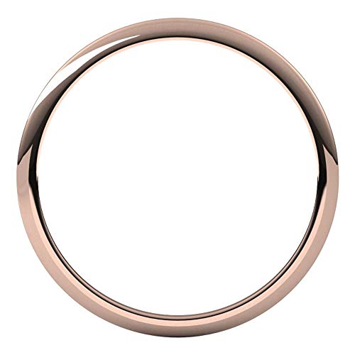 Banvari 14K Rose Gold 1mm Half Round Band Size 5.5| Made in USA