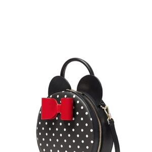 KATE SPADE DISNEY X MINNIE MOUSE ROUND CANTEEN PURSE BLACK & WHITE POLKA DOT