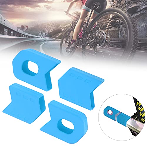 01 02 015 Bicycle Crank Arm Protector Cover, Safe Durable Wear‑Resistant Silicone 4pcs Bike Crankset Protective Caps Practical for Road Bike for Bicycle(Blue)