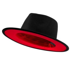 jingsha fedora hats for men & women wide brim fedora felt panama hat men's dress hats with belt buckle