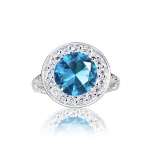 ckhao women's ring - 16mm silver plated blue gemstone ring women jewelry wk2009blue (7)