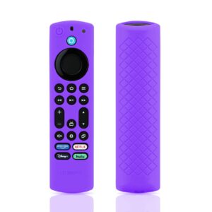 lefxmophy 4k max remote cover 2023 for fire tv stick remote cover 6.2 inch,toshiba/insignia ct-rc1us-21 / pioneer 2021 smart tv remote purple silicone protective full coverage accessories