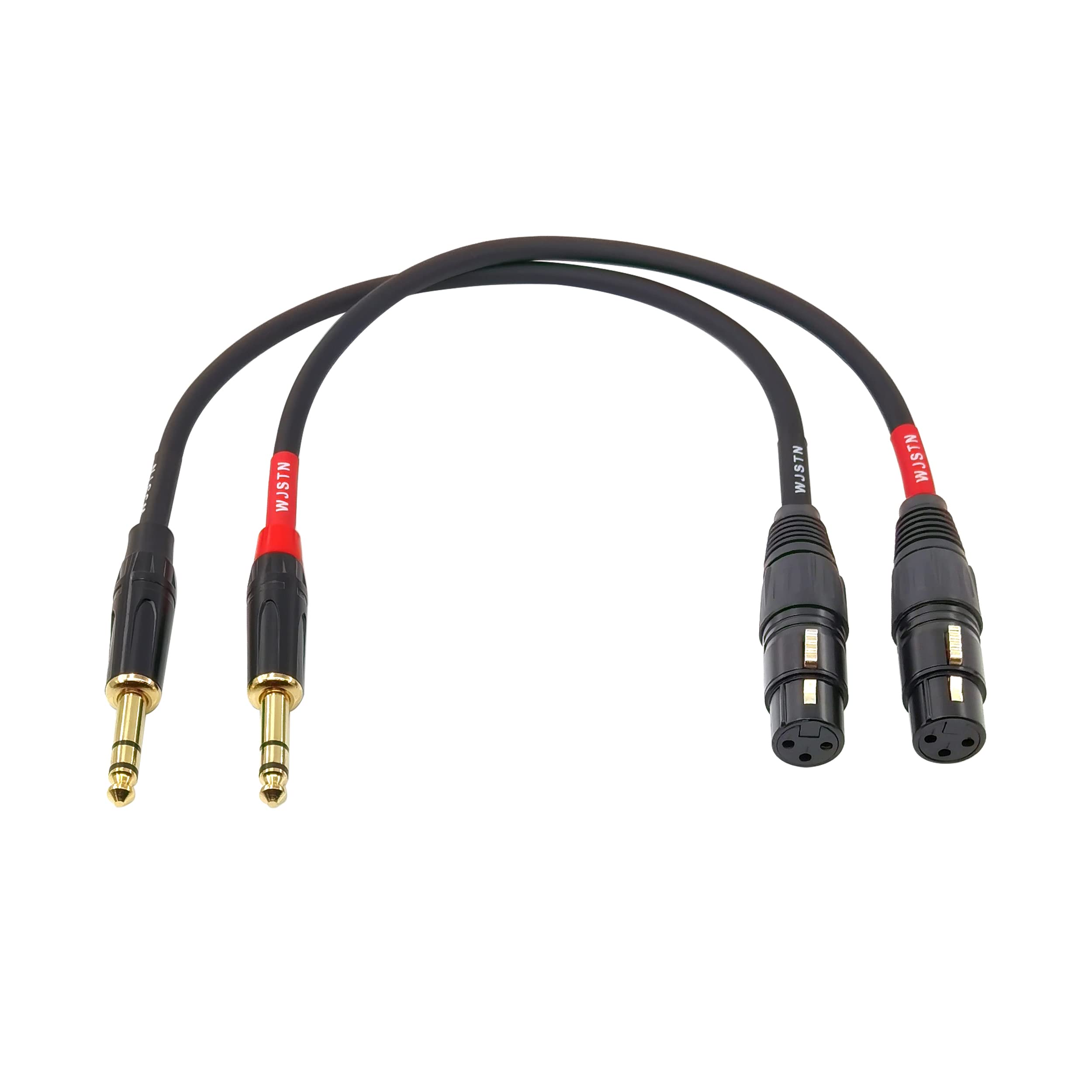 XLR to 1/4 TRS Cable 6.35mm Dual Channel to 3-pin XLR Female XLR to 1/4 Stereo Balanced Microphone Adapter 1ft