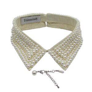 trimscraft statement collar necklace simulated pearl beaded bib detachable false collar choker with extension chain clothing accessory for women