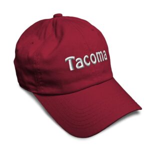 soft baseball cap tacoma love city twill cotton dad hats for men & women burgundy