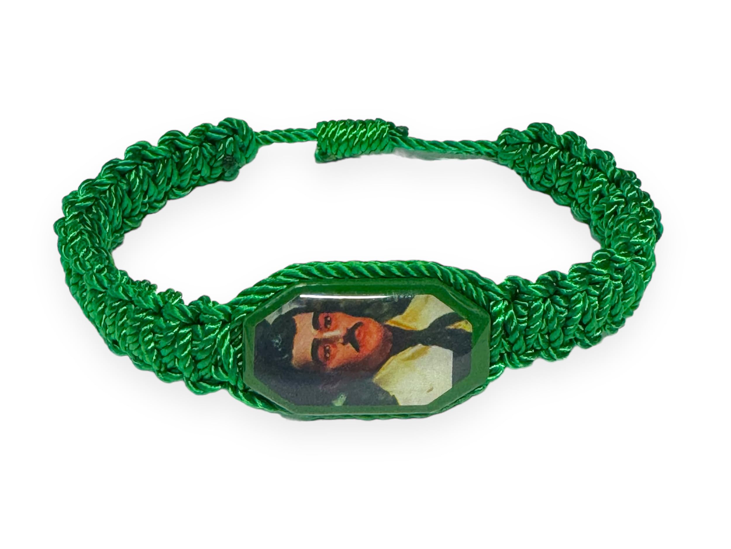 Gigi's Classy Kids Jesus Malverde Green Corded Adjustable Bracelet Women Men Pulsera Verde