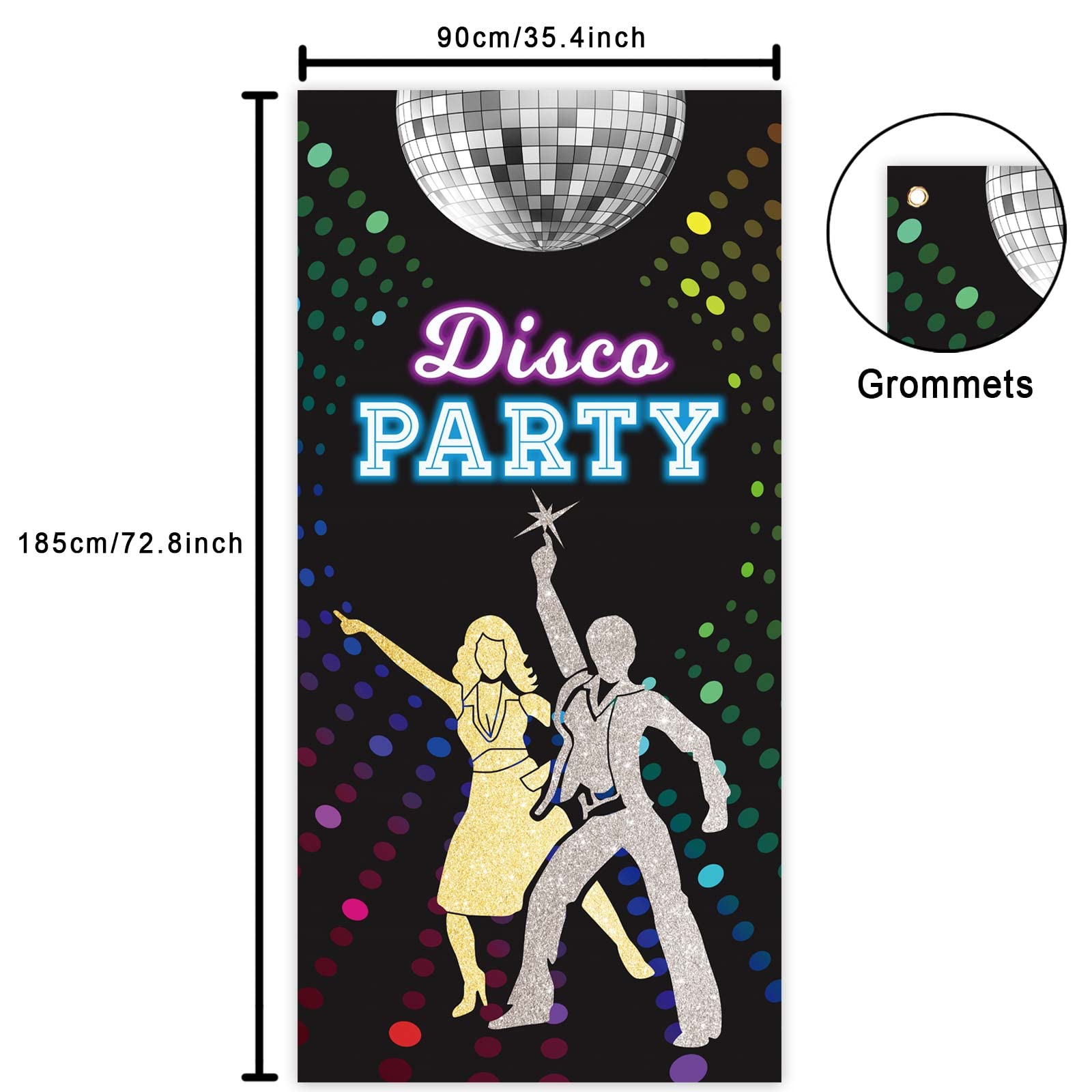 70s Disco Party Banner Backdrop Background Photo Booth Props Retro Disco Ball Theme Decor for 70's Night Club Neon Dance Party 1970s Disco Fever Party 1st Birthday Party Favors Supplies Decorations