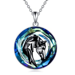 onefinity horse necklace sterling silver origami horse pendant necklace with crystal christmas day gifts for women wife girlfriend