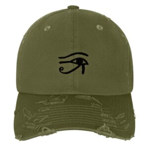 jpak eye of horus vintage dad hat frayed embroidered cap eyes vision olive green