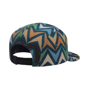 Hatphile Geo Pattern 5 Panel Hat Camper Camp Cap (Large, Jacquard Blue Multi)