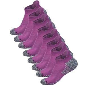 peacepigeon athletic running ankle socks for men and women anti blister low cut purple socks (large 4 pairs)