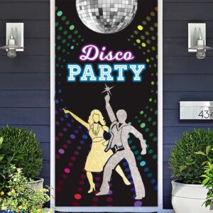 70s disco party banner backdrop background photo booth props retro disco ball theme decor for 70's night club neon dance party 1970s disco fever party 1st birthday party favors supplies decorations