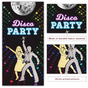 70s Disco Party Banner Backdrop Background Photo Booth Props Retro Disco Ball Theme Decor for 70's Night Club Neon Dance Party 1970s Disco Fever Party 1st Birthday Party Favors Supplies Decorations